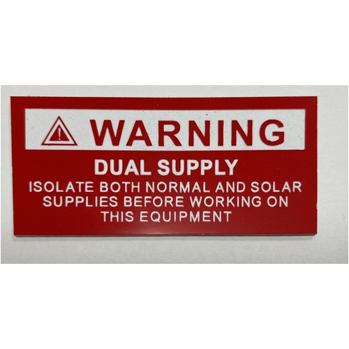 Red Warning Label "Dual Supply"